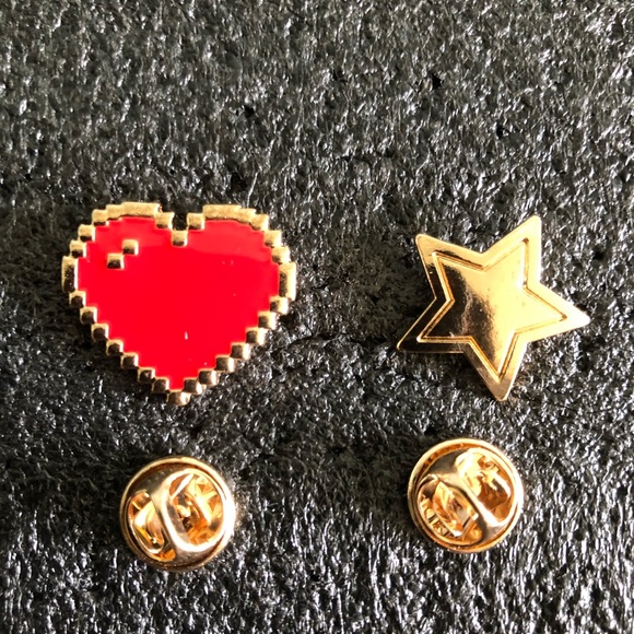 Disney | Jewelry | Disney Mickey Heart And Star Pins | Poshmark